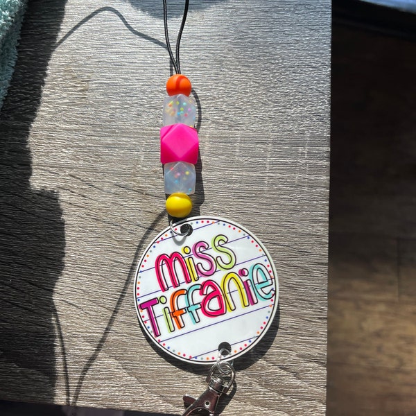 Teacher Lanyard, Teacher Gift, Custom Badge Lanyard, Personalized ...