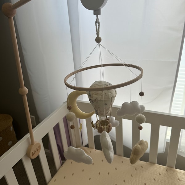 Hot Air Balloon Crib Mobile, Adventure Nursery Design, Travel Baby Room ...