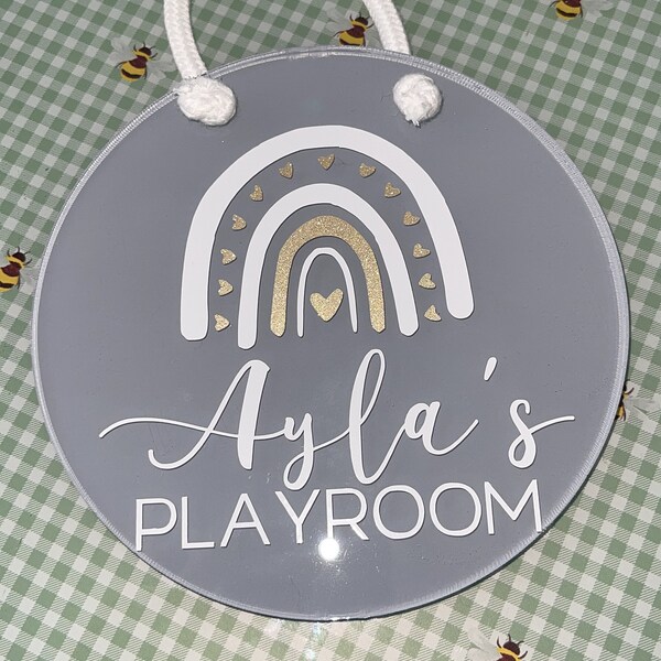 Bedroom & Nursery Door Sign, Acrylic, Handpainted, Bedroom Accessory ...