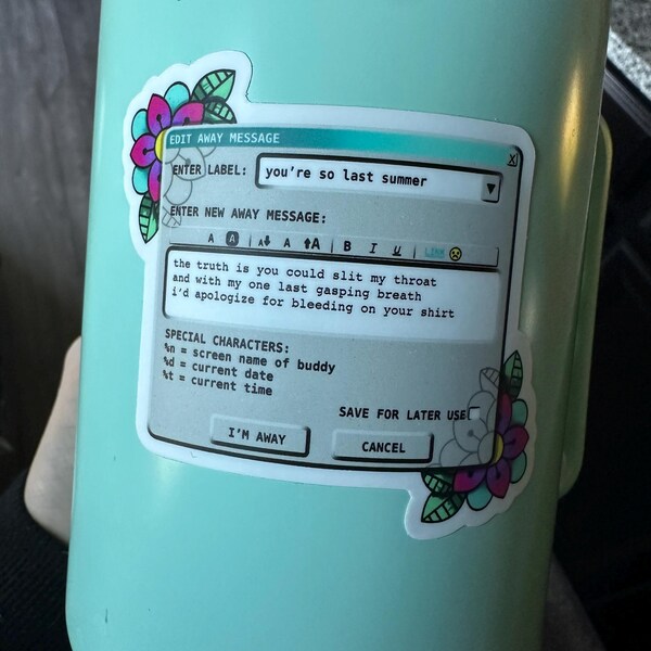 Classic Gray Aol Aim Away Message / Emo Elder Pop Punk Vinyl Sticker - Etsy