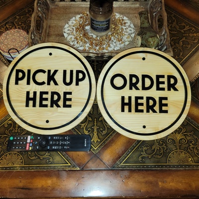 Order Here Pick up Here Rectangular Wooden Sign Sign Set - Etsy