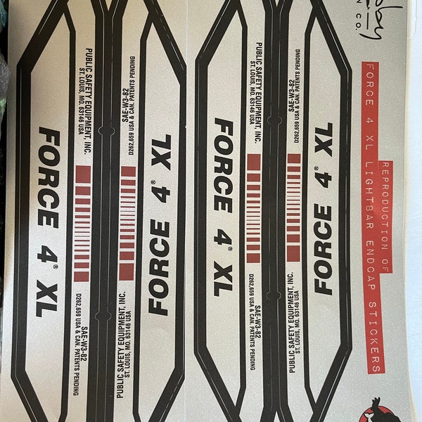 Code 3 Force 4 XL - Side Cap Reproduction Decals (ecto Lightbars) - Etsy