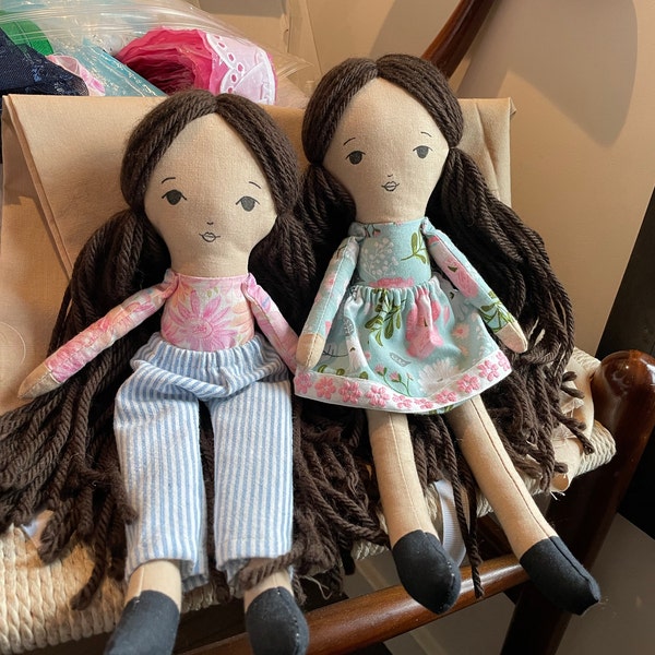 18" Rag Doll Sewing Pattern : Cloth Doll Pattern - Etsy