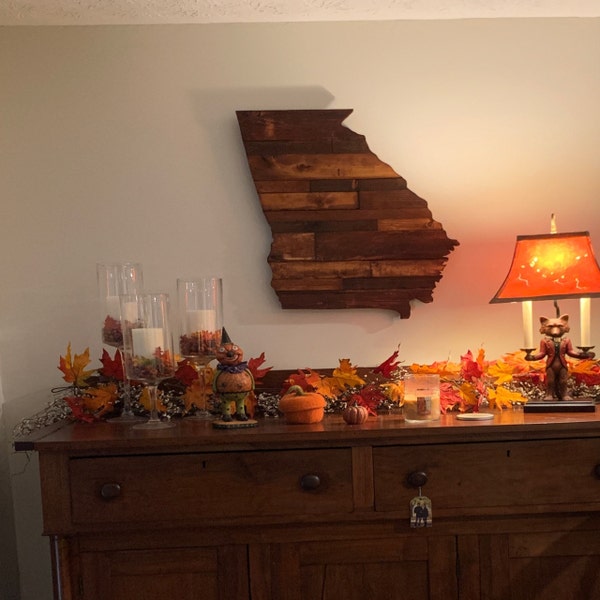 Georgia Rustic Wood State Cut Out, Wood Art Sign, Georgia Wood Sign, GA ...