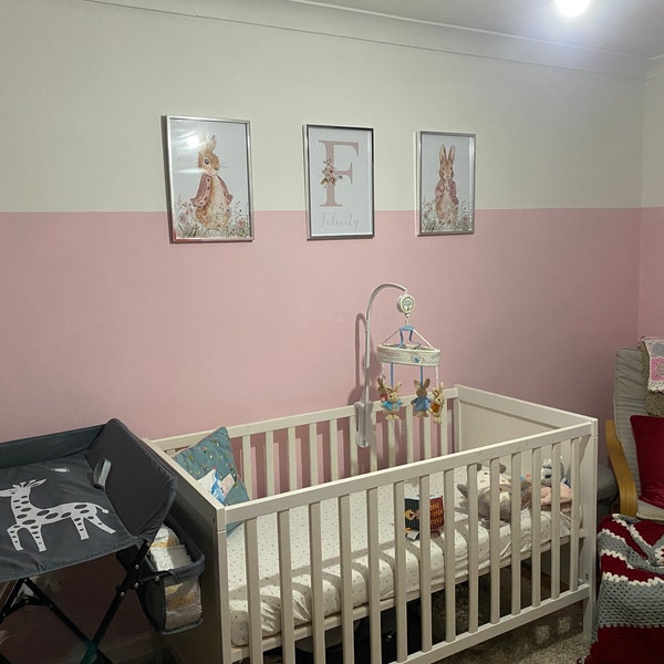 Peter Rabbit Prints,girl Nursery Prints,nursery Wall Decor,pink,floral ...