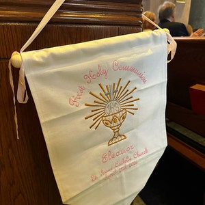 Personalized First Communion Banner With Ornate Embroidered Chalice - Etsy