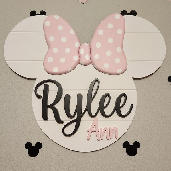 Minnie Name Sign | Disney Nursery Sign| - Etsy