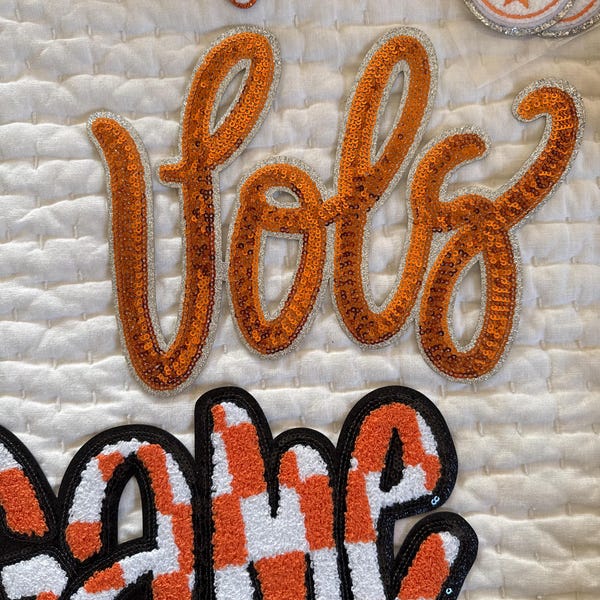 Vols Sequin Patch, SILVER Glitter Backing, DIY Patch, Iron on Patch, Game Day - Etsy