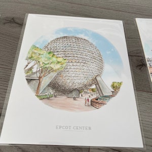 EPCOT Center Spaceship Earth ART Prints Available From My Detailed Pen ...