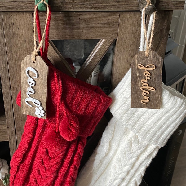 Stocking Tags - Customized Wooden Labels - Personalized Stocking Tag ...