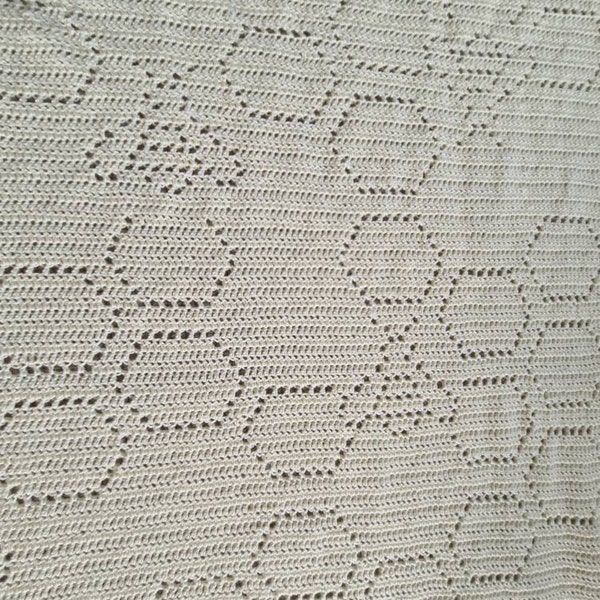 Filet Crochet Blanket Pattern | Bee Blanket Crochet Pattern | Filet ...