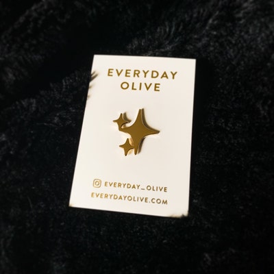 Sparkle Enamel Lapel Pin // Gold / Sparkle Emoji / Stars / - Etsy