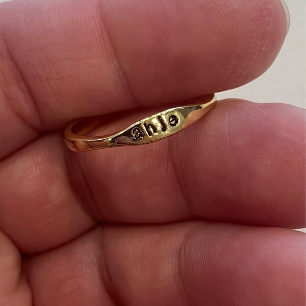 Date Ring - Dainty Gold Birth Year Ring - Custom Year Silver Stacking ...