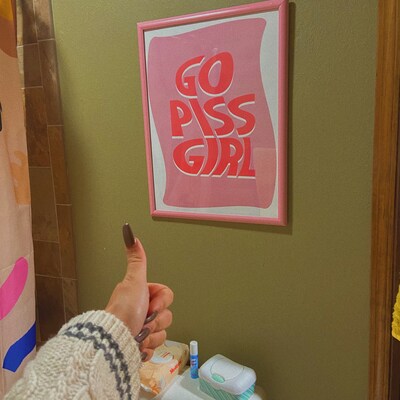 Go Piss Girl Wall Art Trendy Printable Wall Art Aesthetic Decor Digital ...