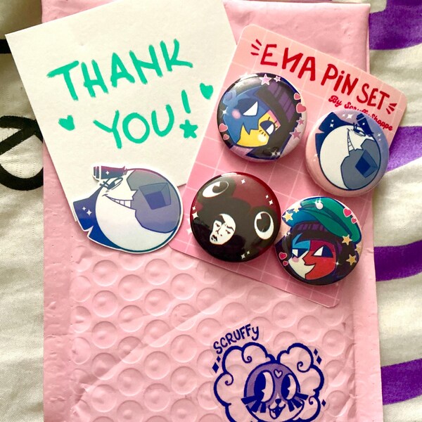 ENA & Friends 1.25in Pinback Button 4pc Set - Etsy