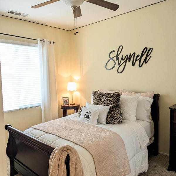 Girly Swirly Calligraphy Laser Cut Name Sign for Above a Bed or Crib - Etsy