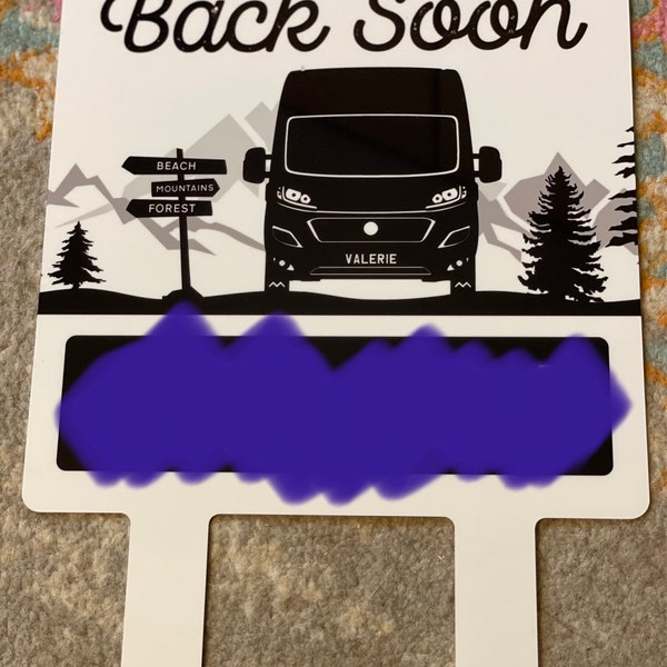 Campervan Campsite Pitch Reserved Sign - Personalised Camper Van Sign ...