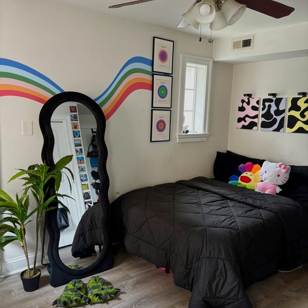 Line Wall Decals, Minimalist Stripe Wall Stickers, Colorful Bohemian ...