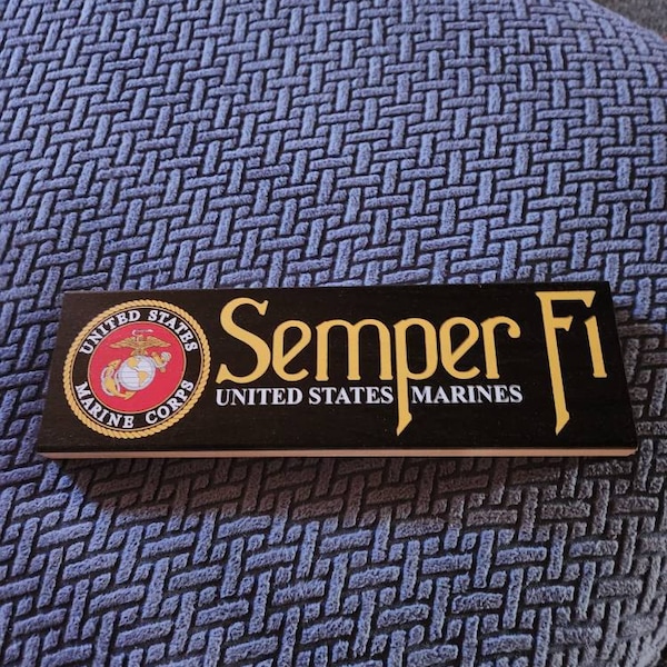 Semper Fi. USMC Logo and Motto. Handmade Wood Sign Licensed by the ...