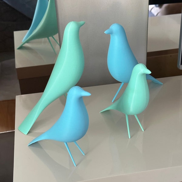 Mid Century Modern Eames Style Bird Decor Family Retro Vintage Figures ...