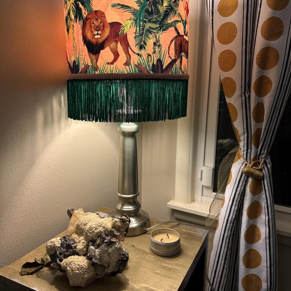 Jungle Lamp Shades, Fringed Lamp Shades, Jungle Decore, Vintage Girl ...