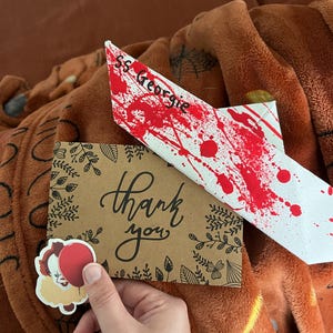 Laminated Bloody Acrylic Paint Bookmark Customizable Red and Black ...