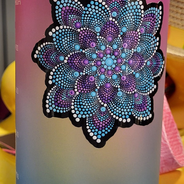 Mandala Vinyl Sticker, Dot Mandala Sticker, Waterproof Vinyl Sticker ...