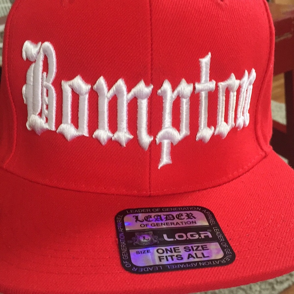 Bompton Cap Hat Red/red Bill Snap-back Flat Bill Hats Caps Hip - Etsy