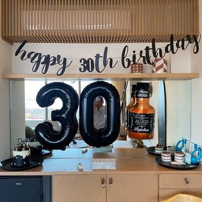 30th Birthday Banner, Happy 30th Birthday, Glitter Banner, 30th ...