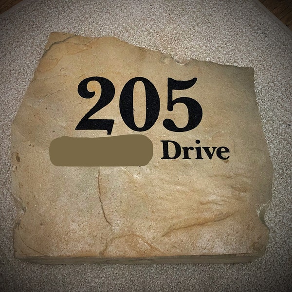 House Address Rock Standard- Engraved Stone - Custom Stone Personalized ...