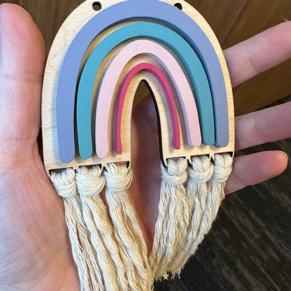 Valentines Day Rainbow Macrame Garland Svg, Macrame Wall Hanging Svg ...