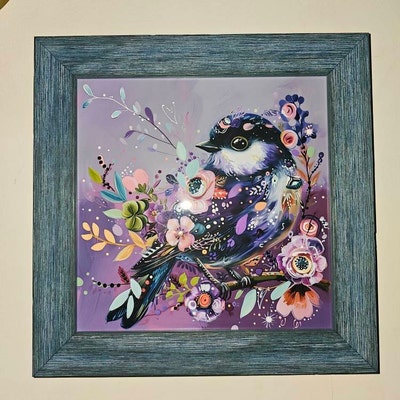 Whimsical Red Bird Print , Whimsical Bird Art, Contemporary Bird Art ...