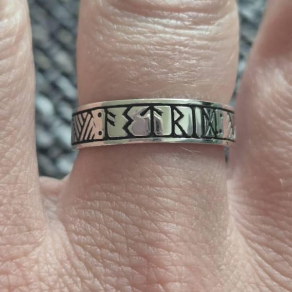 Custom Hand Carved Viking Runic Ring - Etsy