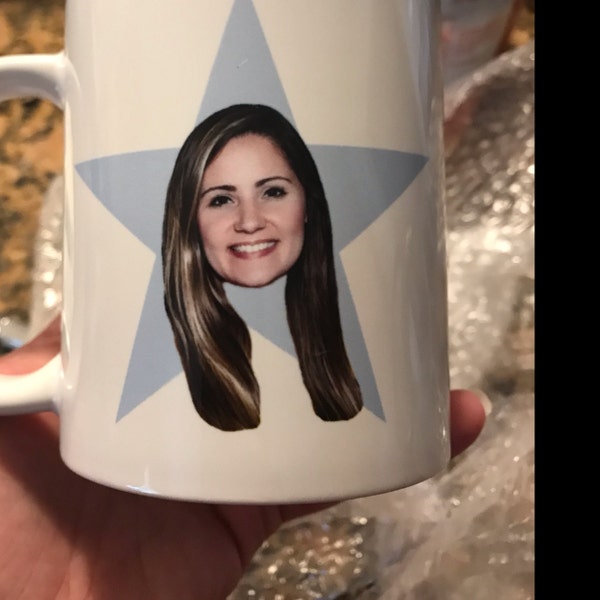 The Office Mug, Office Face Star Mug, the Office Star Mug With Photo ...