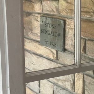 CARVED Slate Vertical Address Sign / Column Plaque / Oval Stone House ...