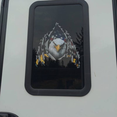 American Flag Eagle Rip Decal Camper RV Motor Home Mural Graphic - Etsy