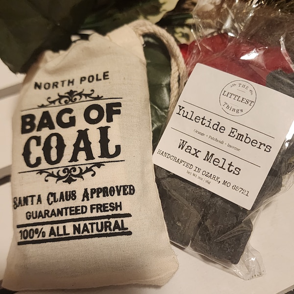 Christmas Bag-bag of Coal-christmas Gift Bag-christmas Favor Bag-santa ...
