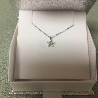 Diamond Star Necklace 0.10cts / Small Star Necklace / Mini Star ...