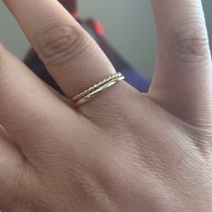 14k Diamond Curve Wave Band Ring Midi, Stacker, Matching Trio in Your ...
