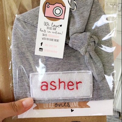 Hello Baby Boy Baby Monogramed Hat Name Hospital Hat - Etsy