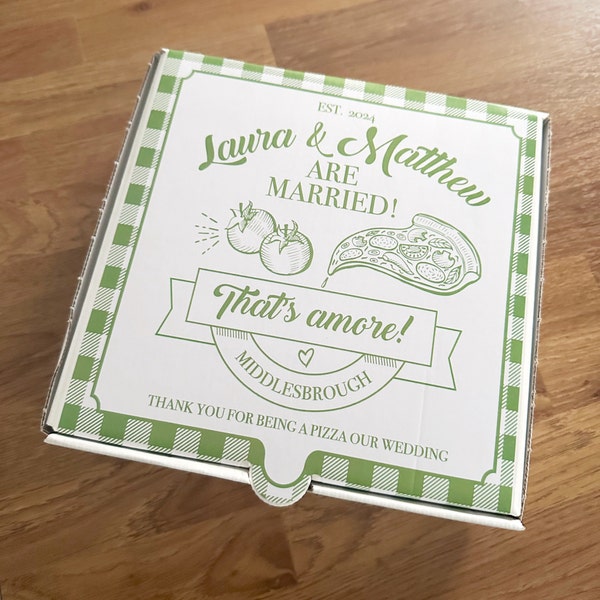 AMORE Pizza Box – Personalised 7" Party Box for Wedding Grazing, Sweet ...
