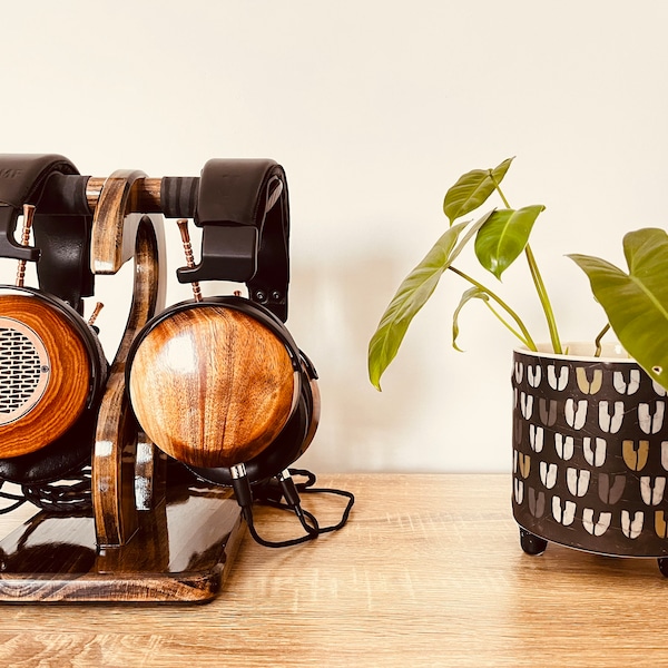 Wood Headphone Stand Multiple Headphones Stand Headphone Station Gifts ...