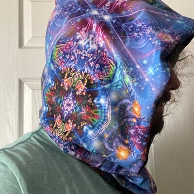 Hood Light Grey Tie Dye Light Fabric Hood Lining Hood Desert Festival ...