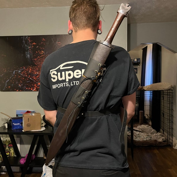 Leather Back Sword Strap, Harness Scabbard Holder - Medieval LARP ...