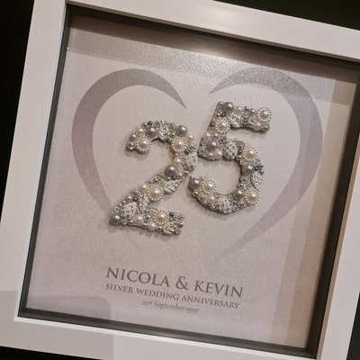 Silver Wedding Anniversary Gift 25th Anniversary Gift, Personalised ...