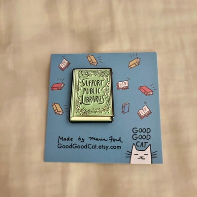 Support Public Libraries Enamel Pin Librarian - Etsy