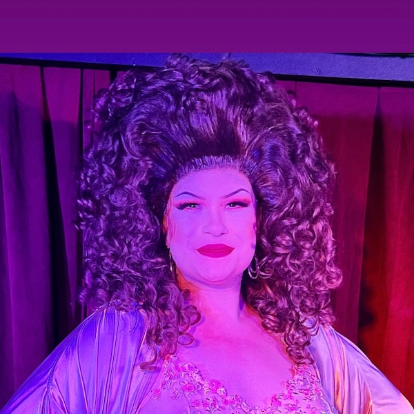 Drag Pageant Updo | High Curly Bun With Bang | Styled Lace Front Drag ...