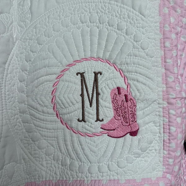 Western Cowgirl Lasso Monogram Frame Embroidery Design, Western ...