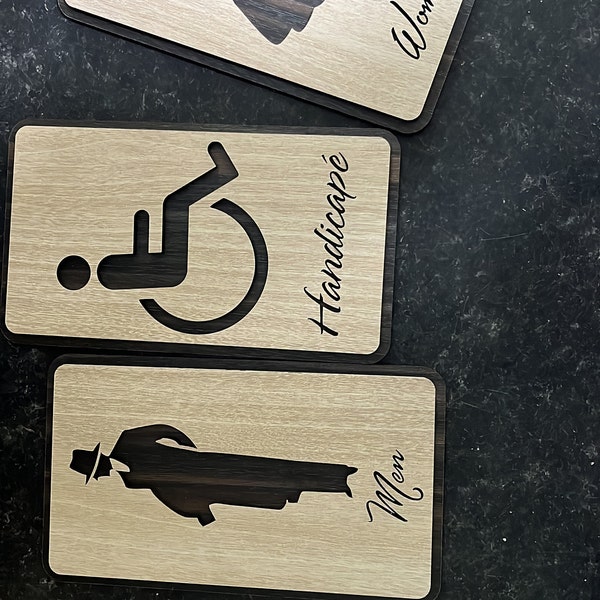 Restroom Sign, Mens Womens Bathroom Sign Custom, Toilet Door Signs ...