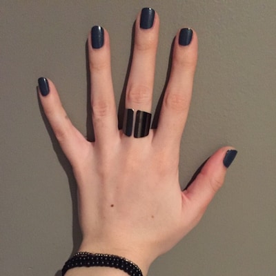 Black Cuff Ring / Open Front Black Ring / Armour Ring / Black Jewelry ...